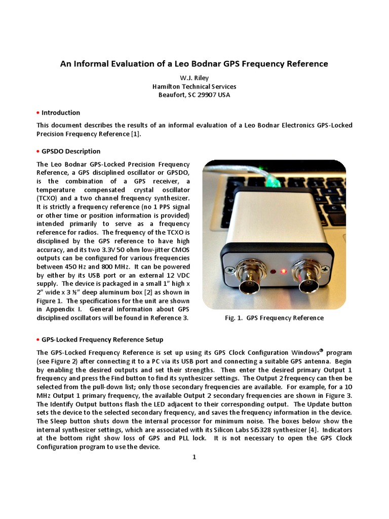 Informal Evaluation of A Leo Bodnar GPS Frequency Reference | PDF ...