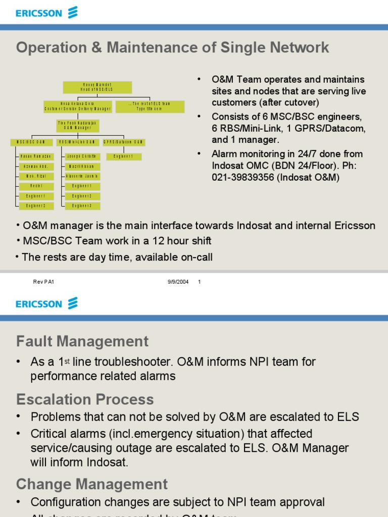 Operation & Maintenance of Single Network | PDF | Electronics | Mobile ...