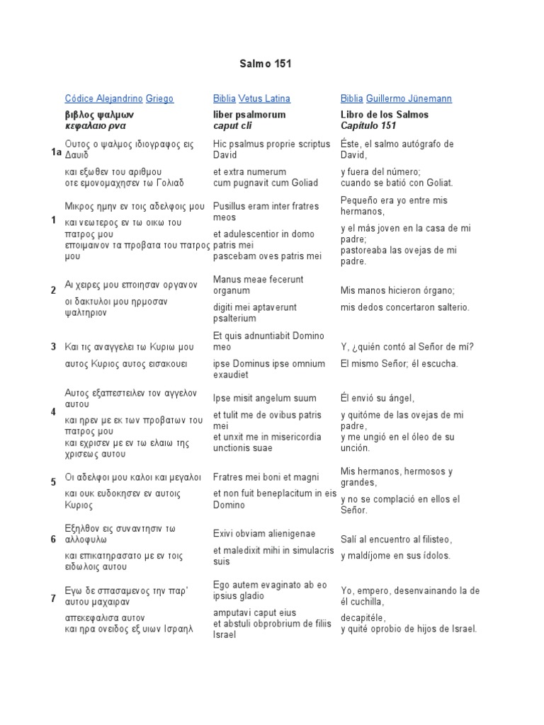 Salmo 151 | PDF | Biblia | Reyes del antiguo israel