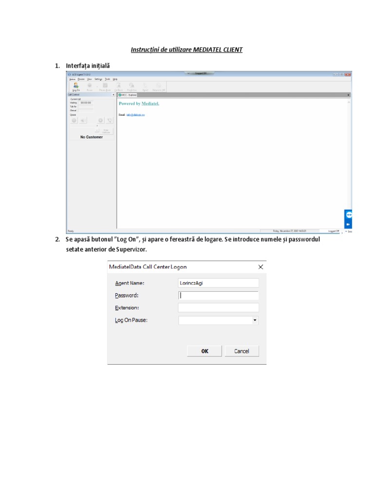 Instrucțini de Utilizare MEDIATEL CLIENT | PDF