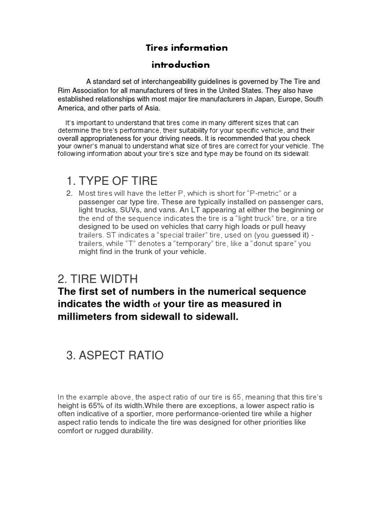 Tires Information | PDF | Tire | Truck