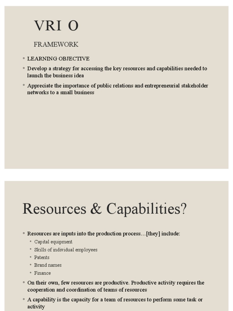 VRIO Framework | PDF | Competitive Advantage | Economies