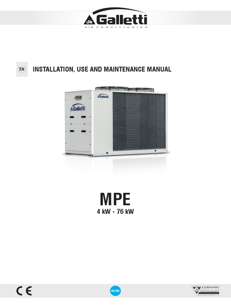 Mpe Installation, Use and Maintenance Manual | PDF | Heat Pump | Valve