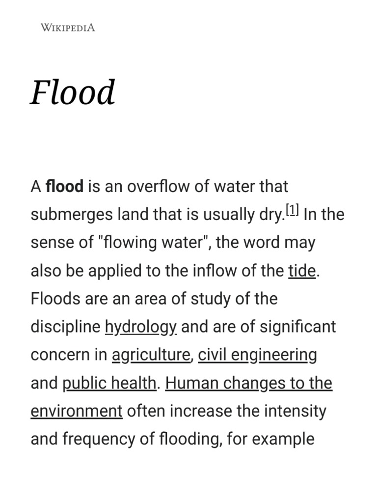Flood - Wikipedia | PDF | Flood | Storm Surge