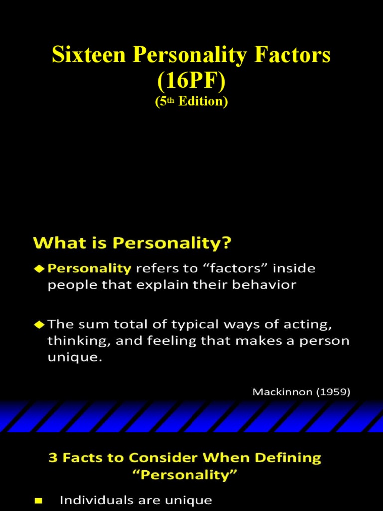Sixteen Personality Factors (16PF) | PDF
