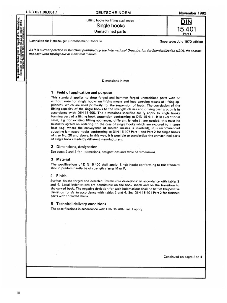 DIN 15401 Single Hooks | PDF