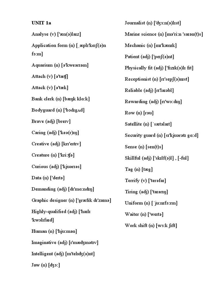 Word List Upstream | PDF
