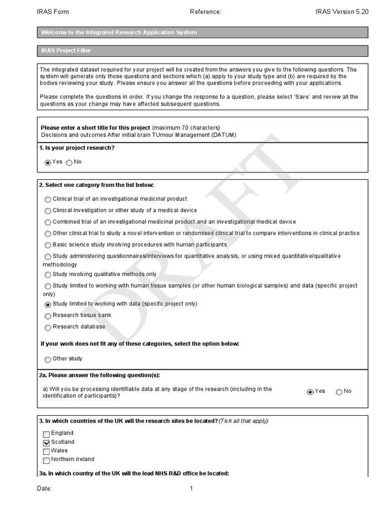 Iras Form | PDF | Brain Tumor | Medical Record