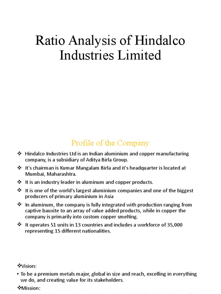 Ratio Analysis of Hindalco Industries Limited | PDF | Dividend | Equity ...