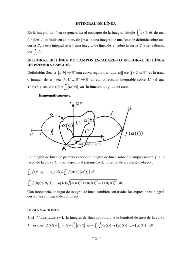 Integrales de Linea | PDF | Integral | Curva