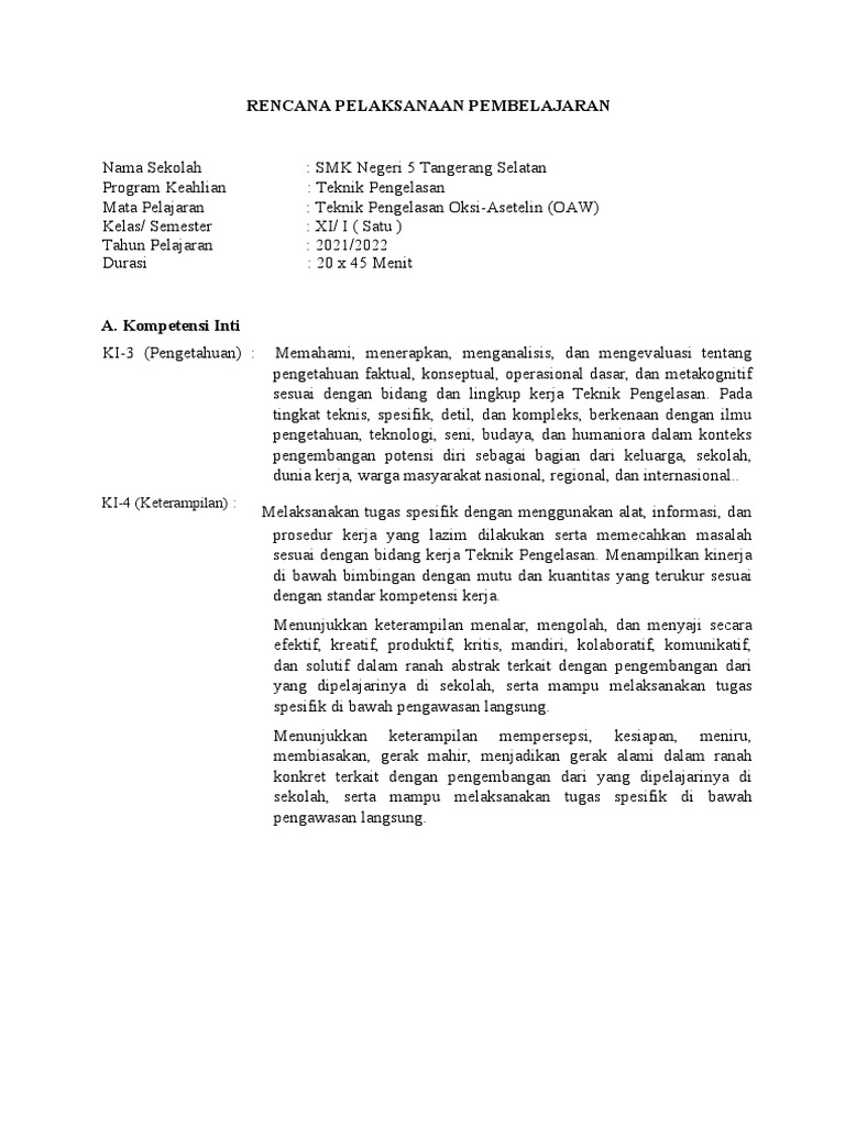 3.5. RPP Oaw Kelas 11 | PDF