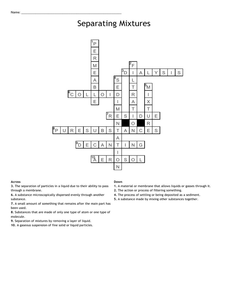 Separating Mixtures Answer Key | Download Free PDF | Mixture | Liquids