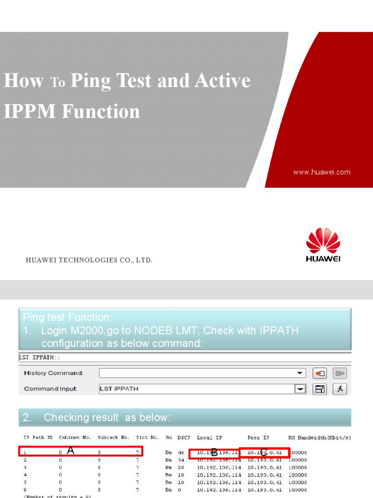 How Ping Test and Active IPPM Function: Huawei Technologies Co., LTD | PDF