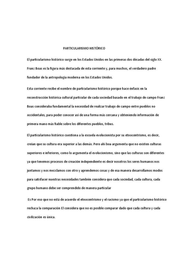 Particularismo Histórico | PDF | Antropología | Raza (categorización ...
