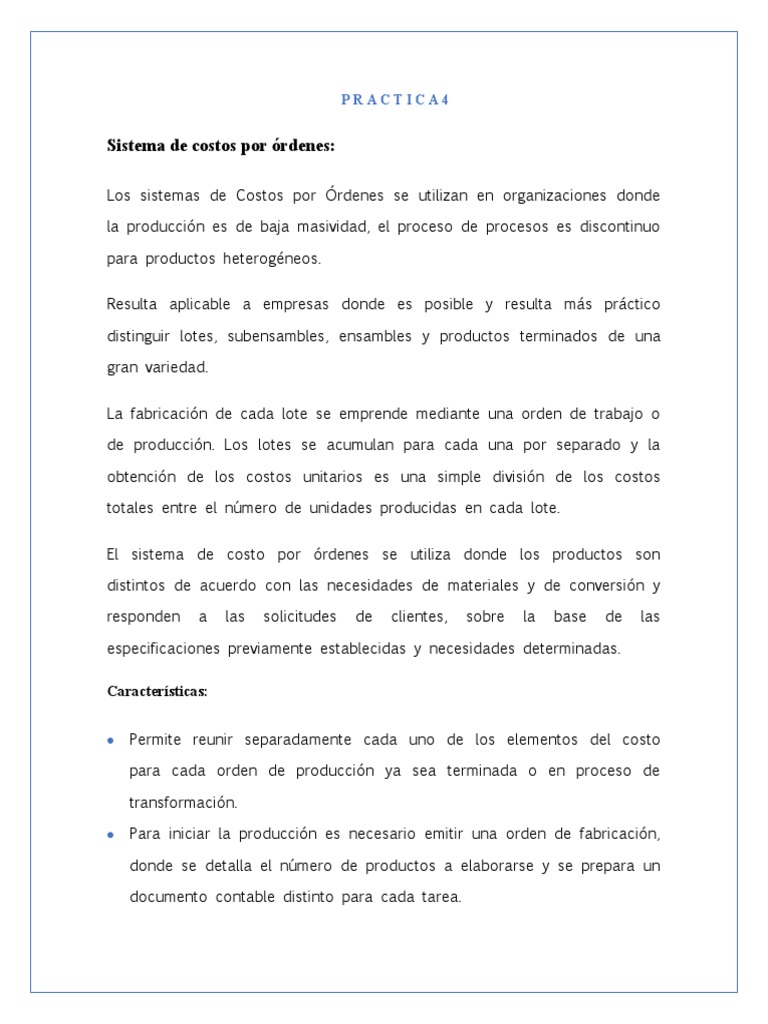 Sistemas Por Ordenes y Por Procesos | PDF | Costo | Contabilidad