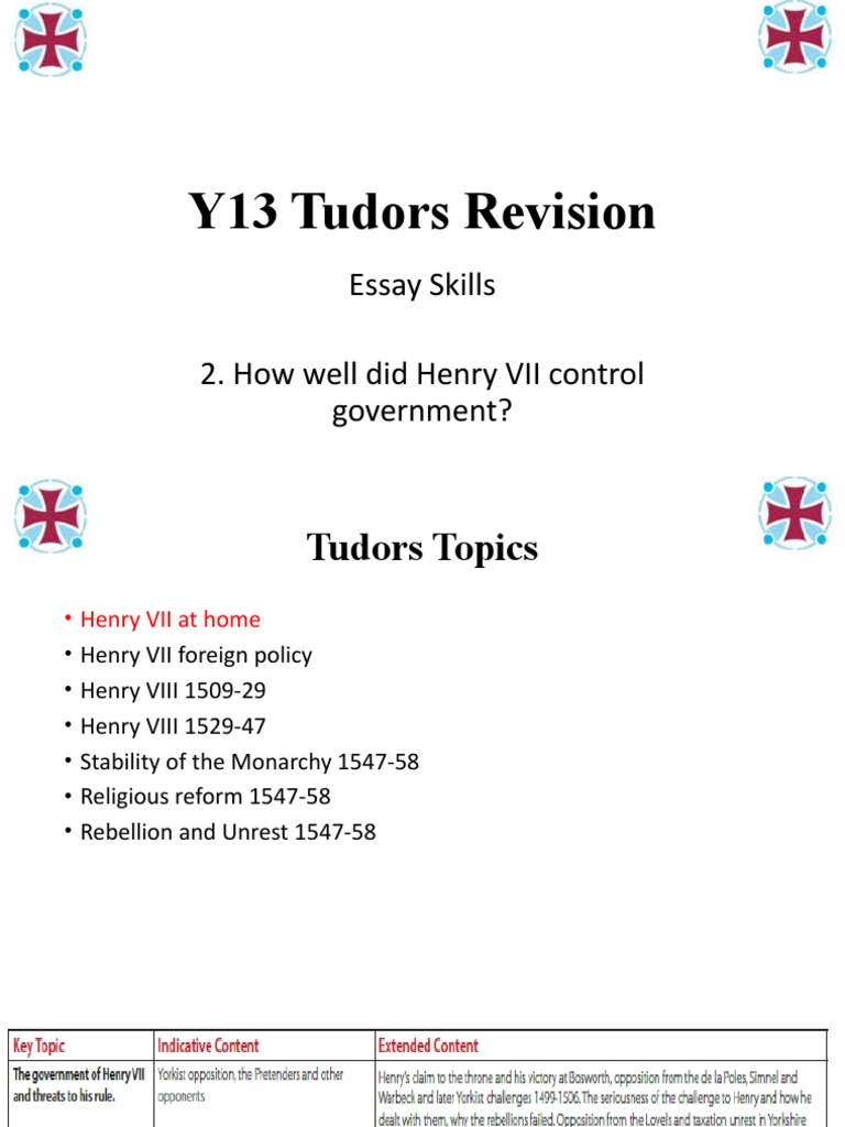 Y13 Tudors Revision Essay Skills 2 | PDF | House Of York | Nobility