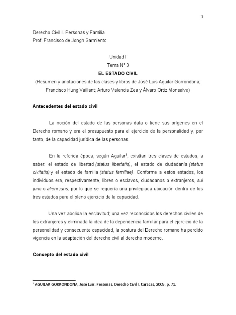 Tema #3. EL ESTADO CIVIL | PDF | Estado (política) | Estado civil