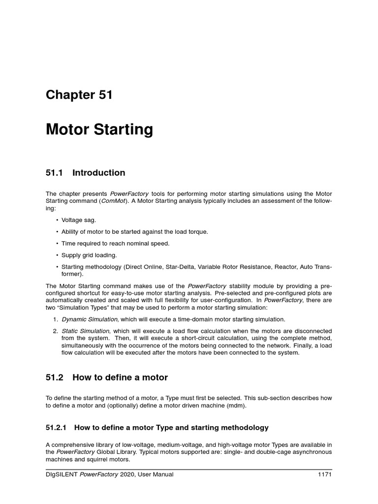 Motor Starting Simulation in PowerFactory | PDF | Electric Motor ...