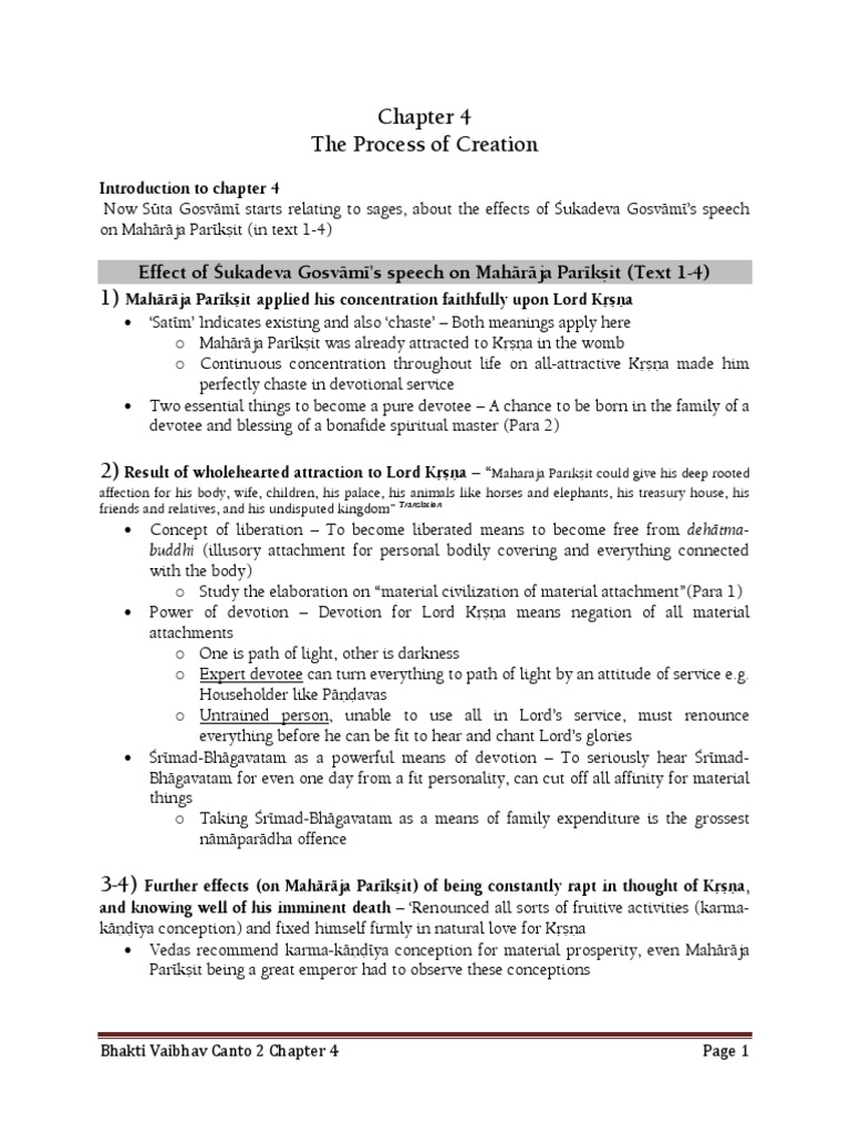 Canto 2 Chapter 4 SB Study Guide | PDF | Bhakti | Prayer