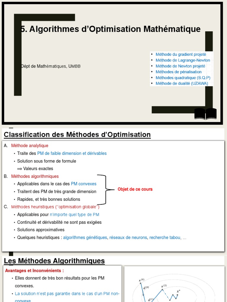 Algorithmes D'optimisation Mathématique | PDF | Optimisation mathématique | Mathématiques