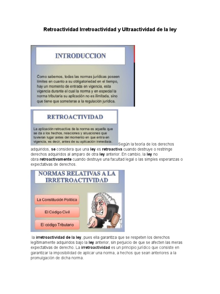 Retroactividad Irretroactividad y Ultraactividad de La Ley | PDF