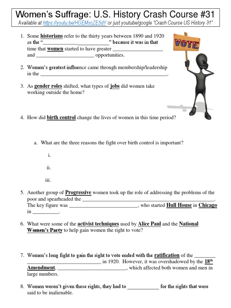 Crash Course US History 31 Womens Suffrage | PDF