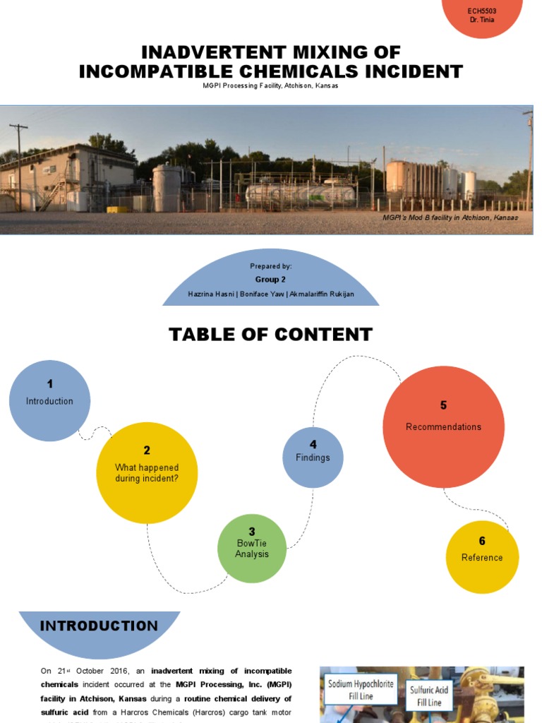 Inadvertent Mixing of Incompatible Chemicals Incident | PDF | Bleach ...