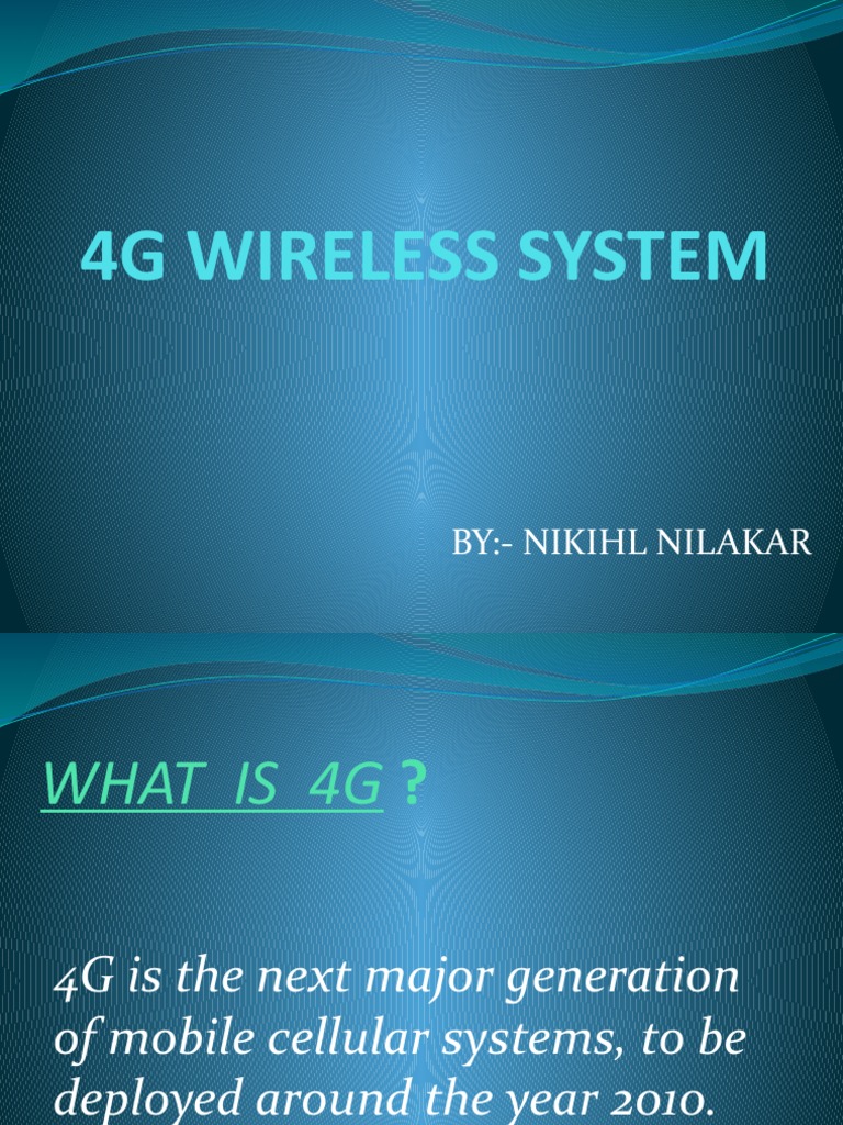 Overview Of 4g Wireless Systems Pdf
