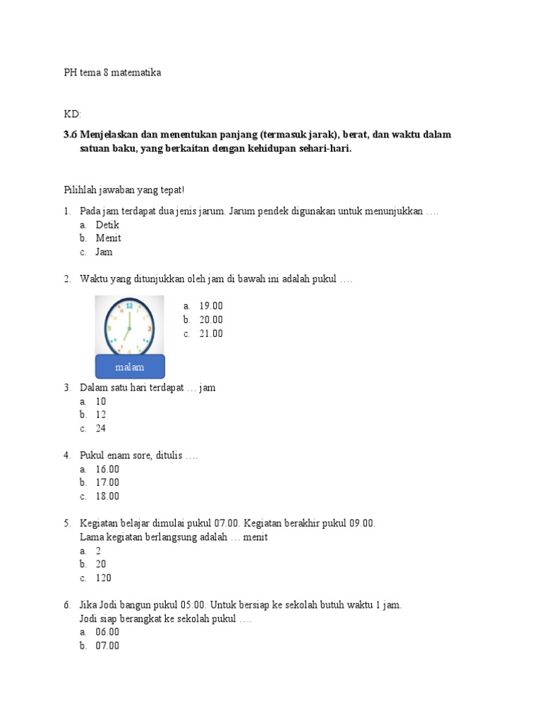 PH Tema 8 Matematika | PDF