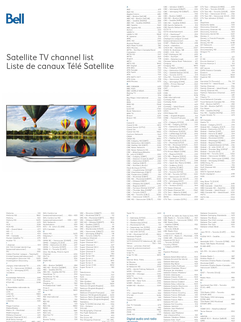 Satellite TV Channel List Liste de Canaux Télé Satellite | PDF ...
