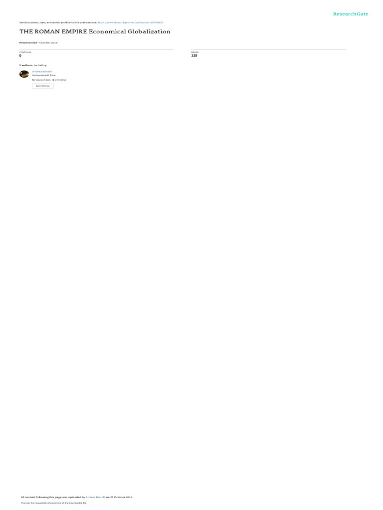 Roman Empire Economical Globalization | PDF | Roman Empire | Ancient Rome