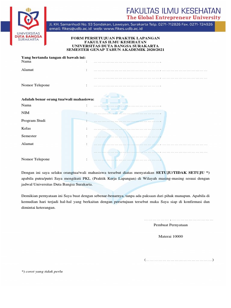 Form Persetujuan | PDF