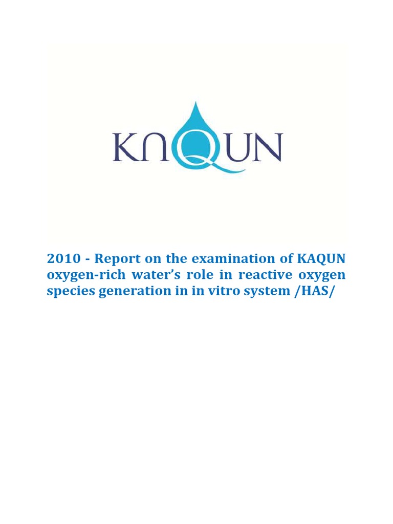 KAQUN Water's Effect on ROS Generation | PDF | Apoptosis | Reactive ...