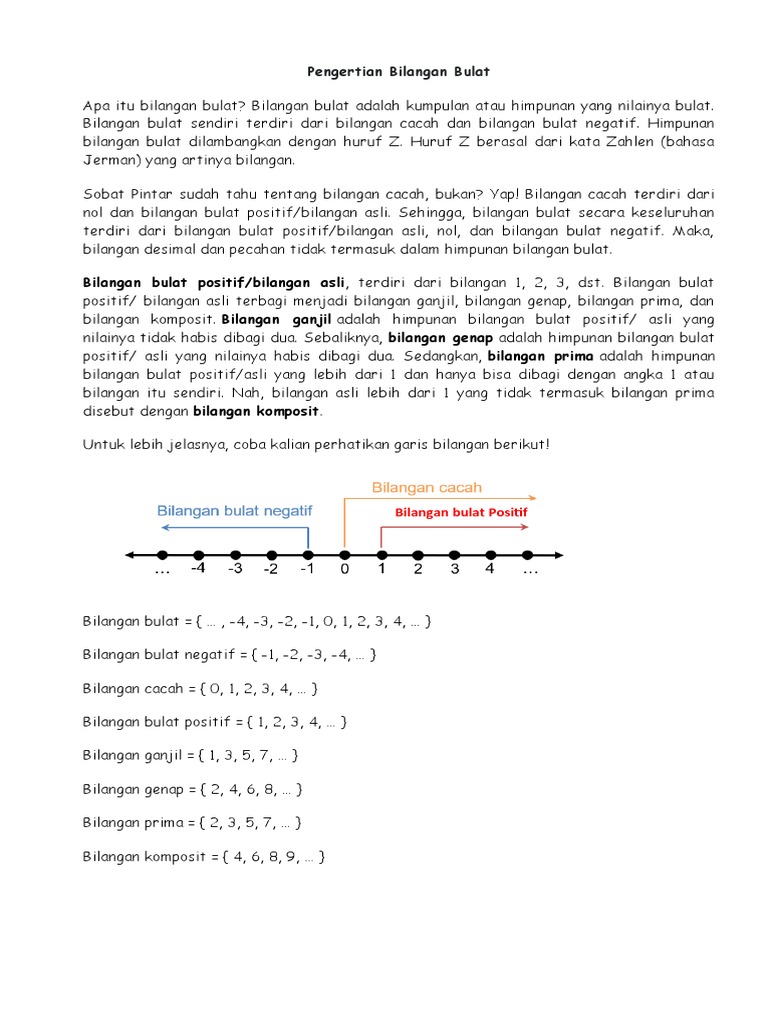 Pengertian Bilangan Bulat | PDF
