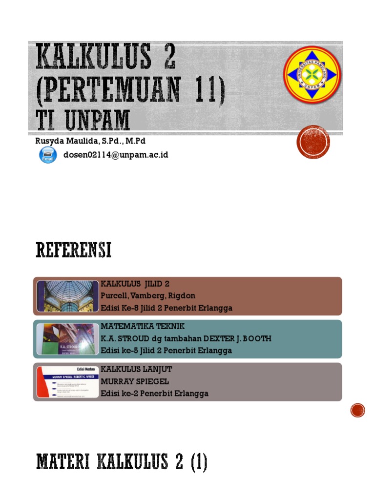 Kalkulus 2 (Pertemuan 11) | PDF