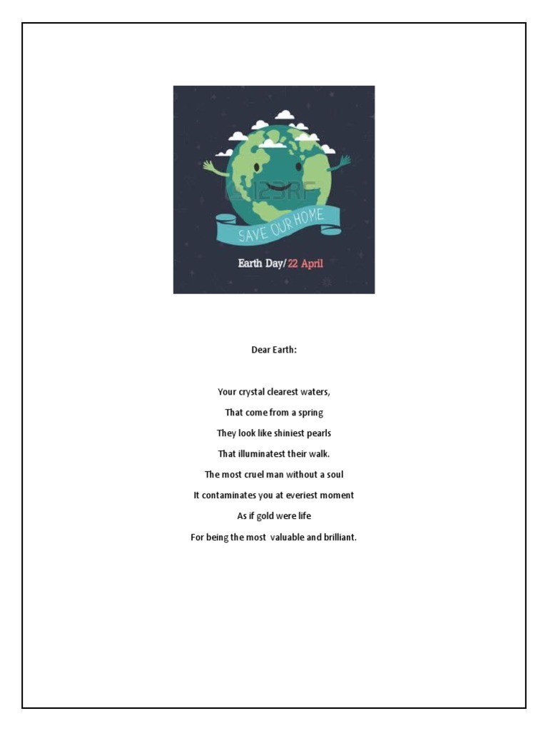 Dear Earth: A Poetic Reflection | PDF | Poetry