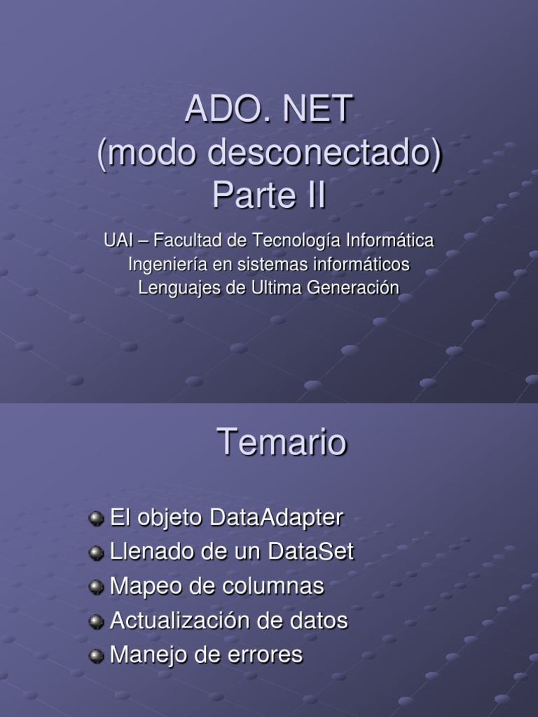 ADO Desconectado II | PDF | SQL | Active X Data Objects