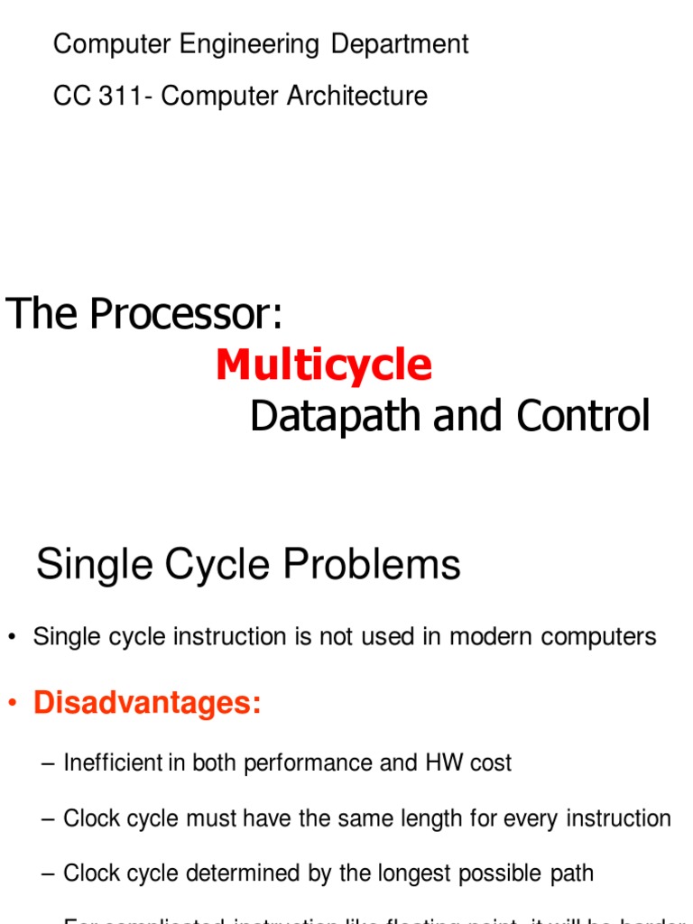 Multicycle: The Processor: Datapath and Control | PDF | Input/Output | Central Processing Unit