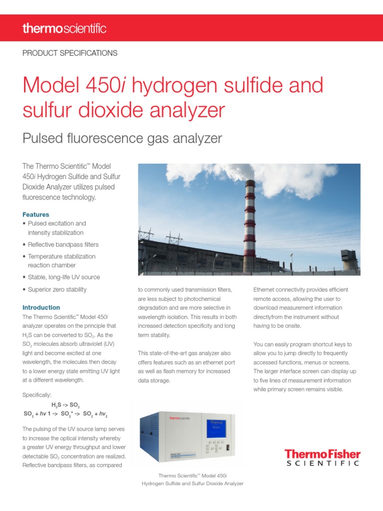 Model 450i Hydrogen Sulfide and Sulfur Dioxide Analyzer: Pulsed ...