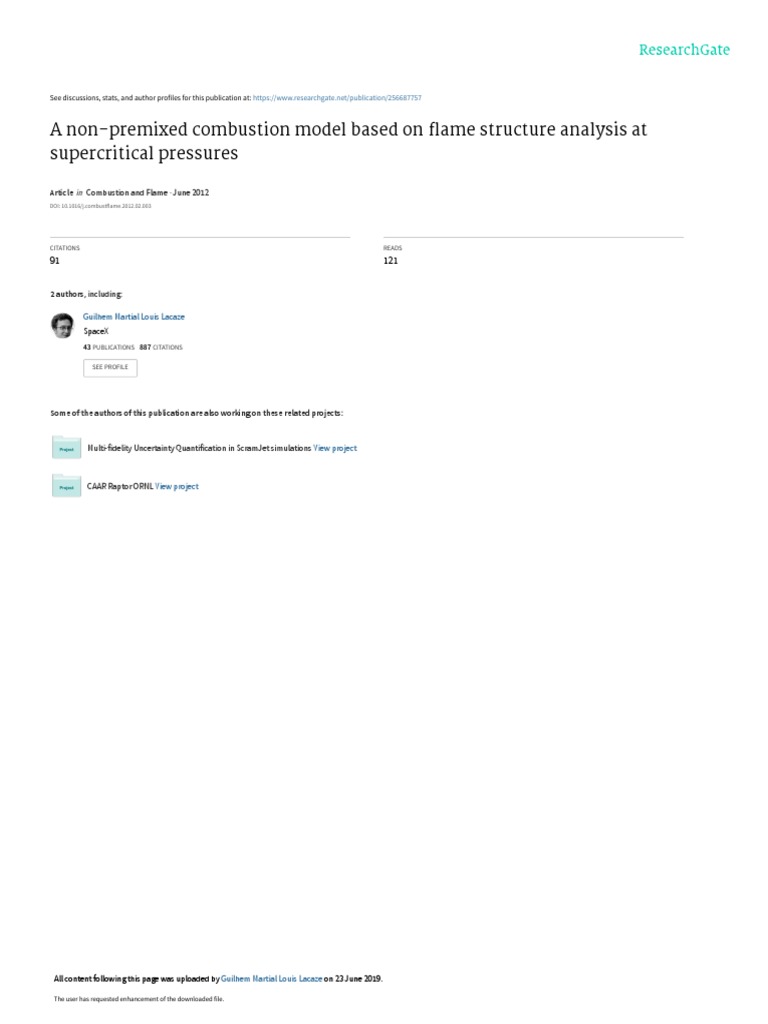 A Non Premixed Combustion Model Based On Flame Str Pdf Combustion Rocket Engine