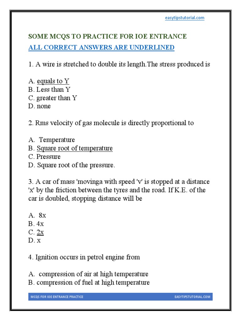 Some Mcqs To Practice For Ioe Entrance | PDF | Transformer | Electron