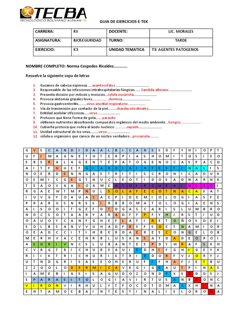 Sopa de Letra Agentes Patogenos | PDF | Virus | Virología