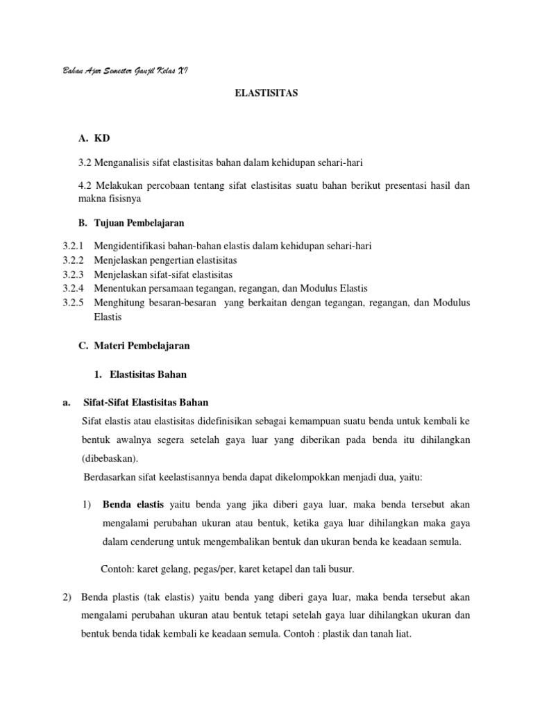 Handout Elastisitas Pertemuan 1 | PDF | Metode & Bahan Ajar | Sains & Matematika