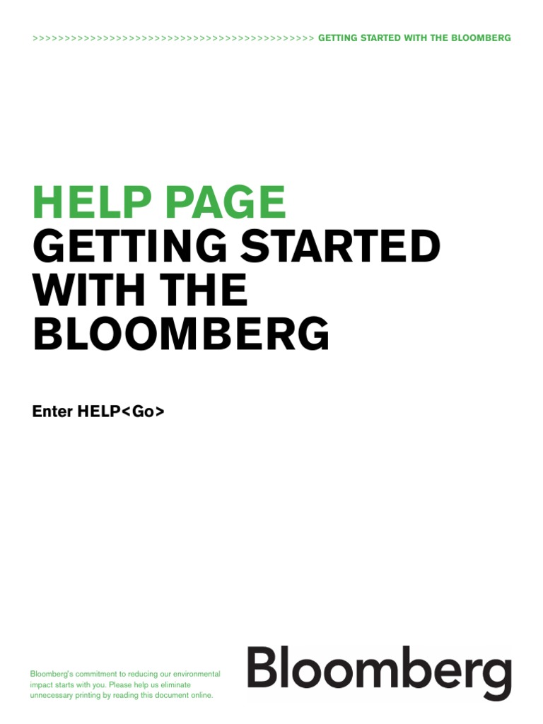 Bloomberg Terminal Manual | PDF | Menu (Computing) | Command Line Interface