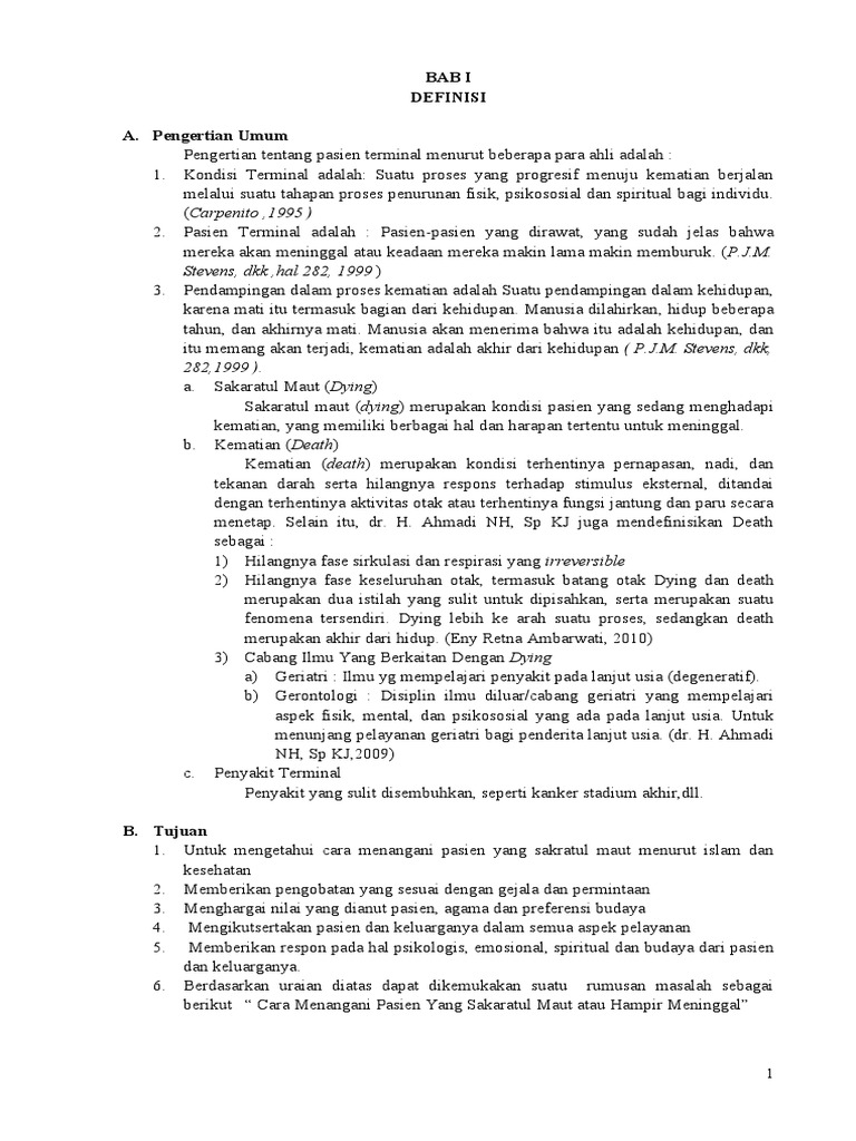 Panduan Pasien Tahap Terminal | PDF