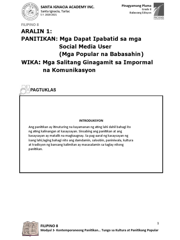 Filipino 8 - Q3 | PDF