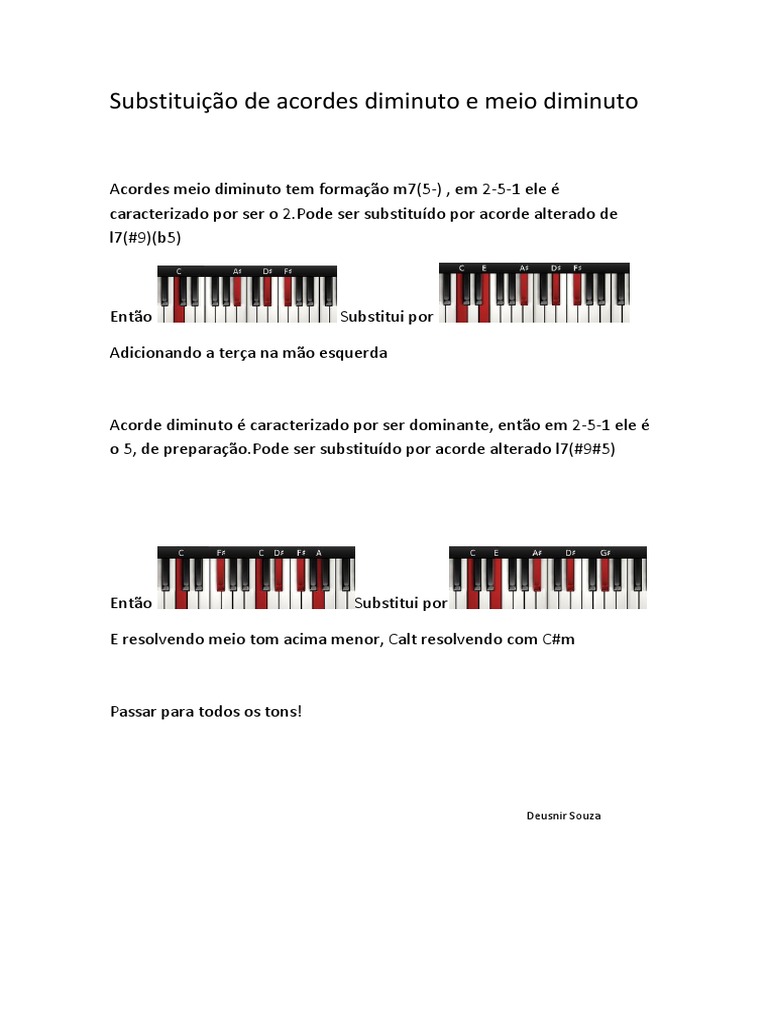 10 Substituição de Acordes Diminuto e Meio Diminuto | PDF