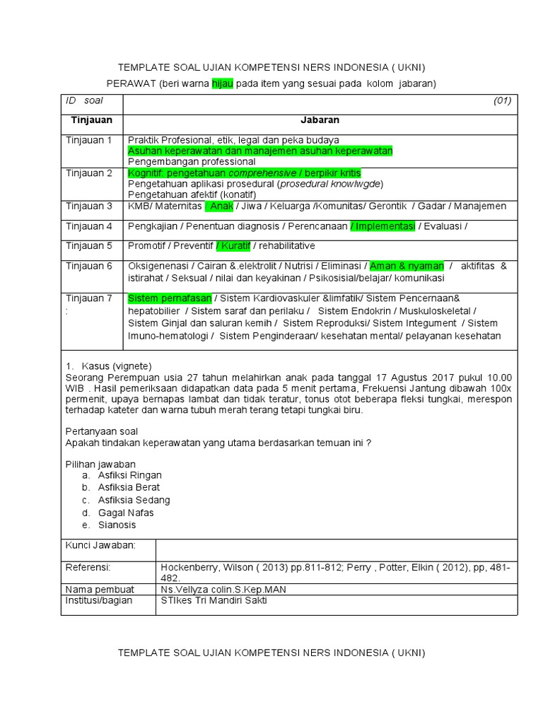SOAL Item Review UKOM TMS. VERSI KE 1 | PDF