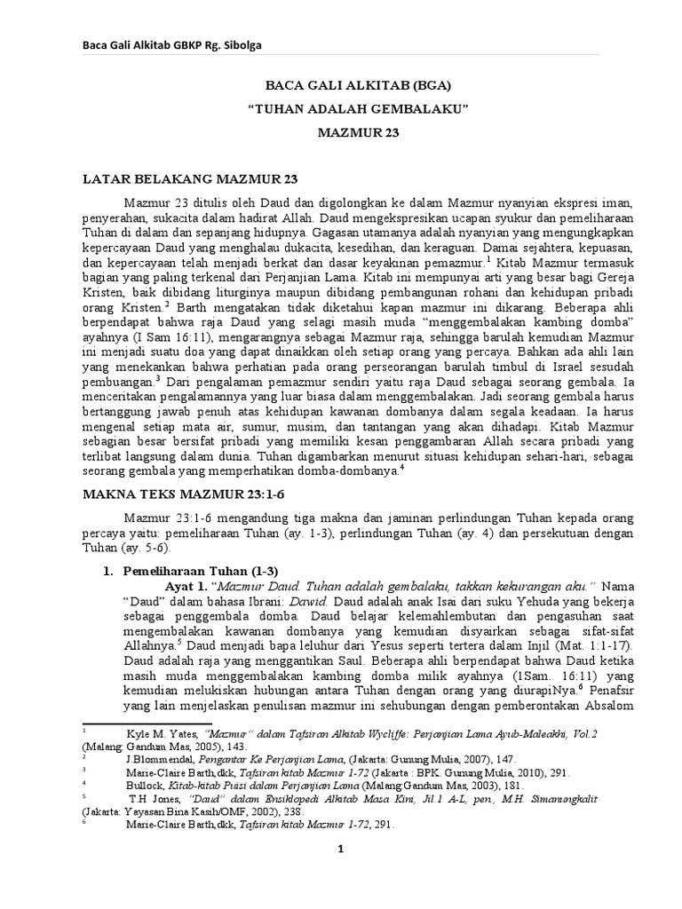 Tuhan Adalah Gembalaku-Maz 23 | PDF | Filsafat | Agama & Spiritualitas