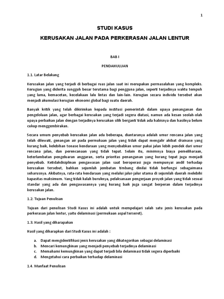 Kerusakan Jalan Lentur: Studi Delaminasi | PDF | Sains & Matematika ...